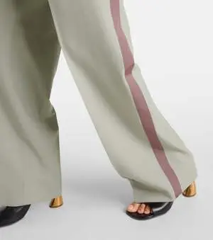 Dries Van Noten Mid-rise Straight Wool Pants