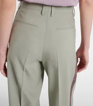 Dries Van Noten Mid-rise Straight Wool Pants