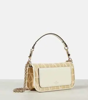 Valentino Garavani Small Toile Iconographe Shoulder Bag - Beige