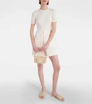 Valentino Garavani Small Toile Iconographe Shoulder Bag - Beige
