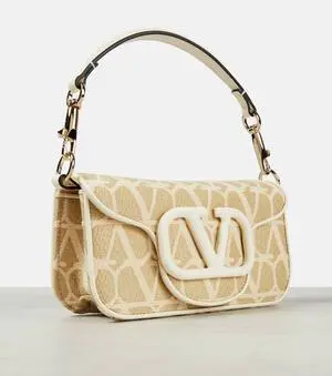 Valentino Garavani Small Toile Iconographe Shoulder Bag - Beige