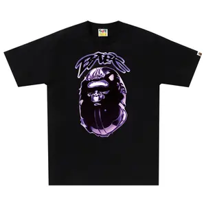 A BATHING APE Ape Head Graffiti Tee - Black