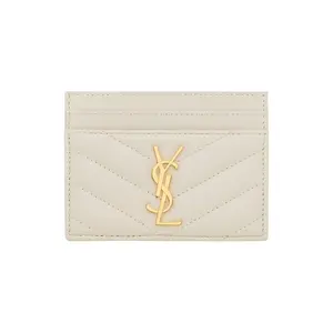 Saint Laurent Logo Plaque Cardholder 'vintage - White