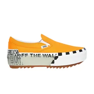 VANS Classic Slip-on Stacked Logo Sneakers - Orange