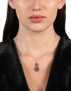 Alexis Bittar Antique Sterling Silver & Diamond Pendant Necklace - Gold
