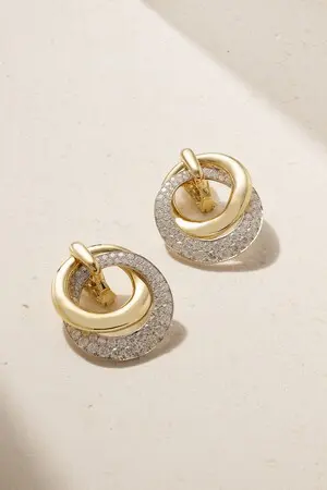 David Webb 18-karat Platinum And Diamond Clip Earrings