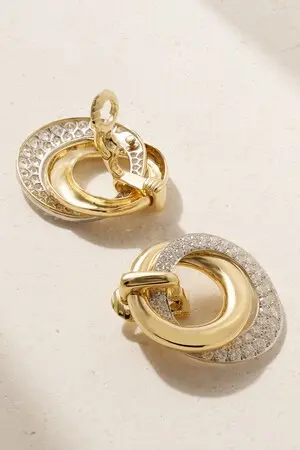 David Webb 18-karat Platinum And Diamond Clip Earrings