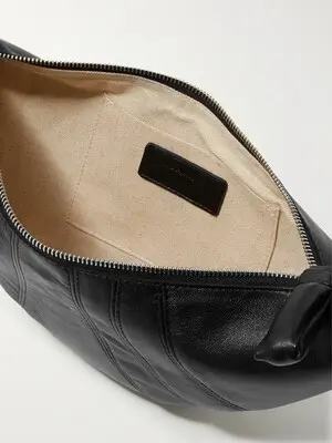 LEMAIRE Croissant Small Paneled Leather Shoulder Bag - Black