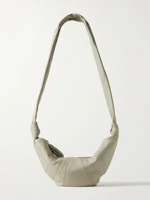 LEMAIRE LEMAIRE Croissant Small Paneled Textured-leather Shoulder Bag Green