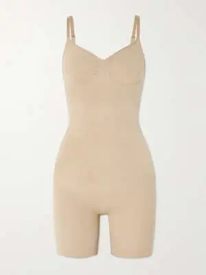 SKIMS Seamless Sculpt Mid Thigh Bodysuit Beige