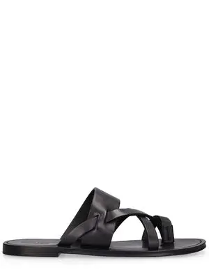 Saint Laurent Culver Leather Sandals - Black
