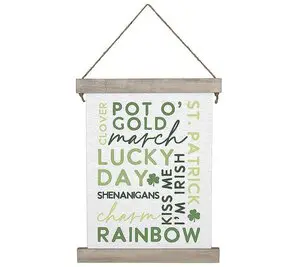 SINCERE SURROUNDINGS 27.5' Irish Words Hanging Canvas - One-color