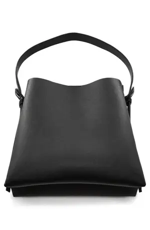 Mango Buckle Detail Faux Leather Shopper