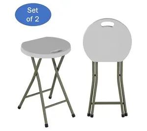 LAVISH HOME 2 Stools 18' Folding Stools For Ind Oor Or Outdoor - One-color