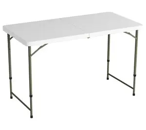 LAVISH HOME Adjustable Folding Table 4-foot Uti Lity Table - One-color