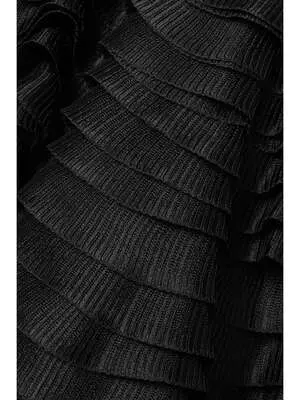 Alaïa Ruffled Knitted Turtleneck Mini Dress