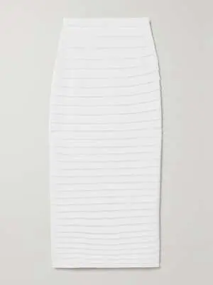 Alaïa Layered Stretch-knit Midi Skirt