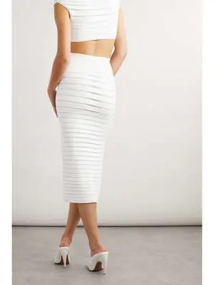 Alaïa Layered Stretch-knit Midi Skirt