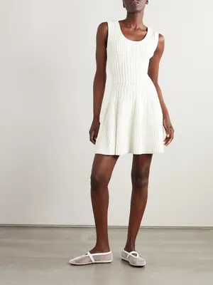 Alaïa Ribbed Stretch-knit Mini Dress