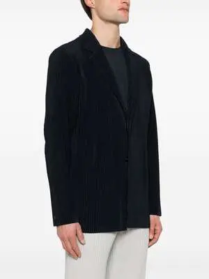 Issey Miyake Single-breasted Plissé Blazer - Blue