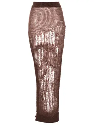 Rick Owens Spider Ziggy Ripped Maxi Skirt