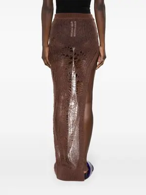 Rick Owens Spider Ziggy Ripped Maxi Skirt