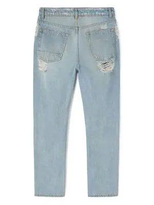Palm Angels Ripped Straight-leg Jeans