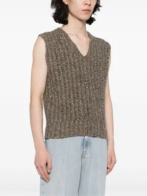 MAISON MARGIELA V-neck Chunky-knit Vest