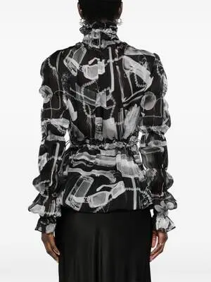 Off-White Xray Silk Blouse