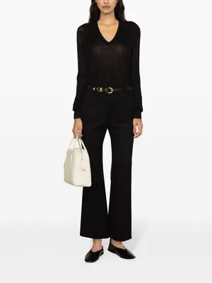 JOSEPH Tafira Mid-rise Trousers - Black