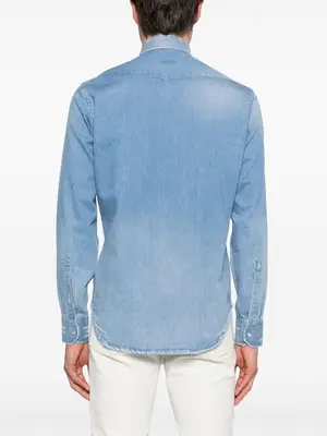 SARTORIO NAPOLI Panelled Denim Shirt - Blue