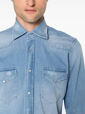 SARTORIO NAPOLI Panelled Denim Shirt - Blue