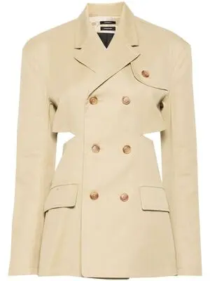 R13 Double-breasted Blazer With Open Back