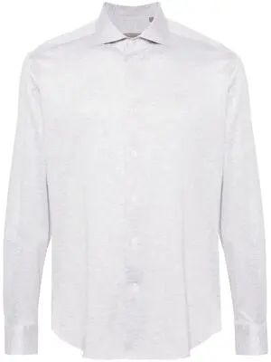 Corneliani Piqué-weave Long-sleeve Shirt