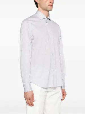 Corneliani Piqué-weave Long-sleeve Shirt