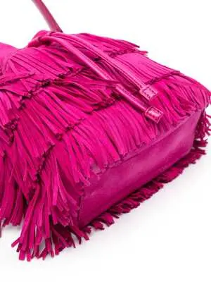 STUART WEITZMAN Rae Fringed Suede Mini Bag