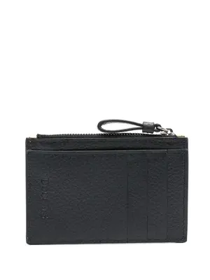 DOUCAL'S Logo-debossed Leather Card Holder - Blue
