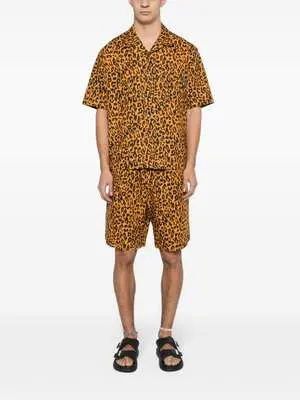 Palm Angels Leopard-print Poplin Shorts