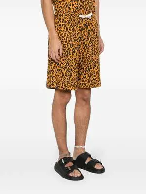 Palm Angels Leopard-print Poplin Shorts