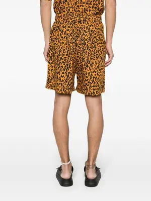 Palm Angels Leopard-print Poplin Shorts