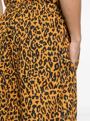 Palm Angels Leopard-print Poplin Shorts