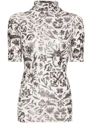 Off-White Tattoo Tulle Blouse