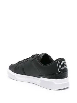 Just Cavalli Logo-patch Leather Sneakers - Black