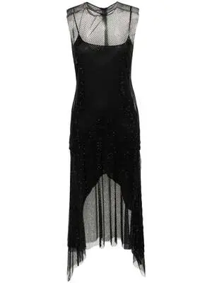 Philosophy Di Lorenzo Serafini Rhinestone-embellished Midi Dress - Black