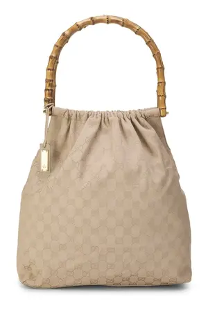Gucci Original Gg Canvas Bamboo Tote Bag