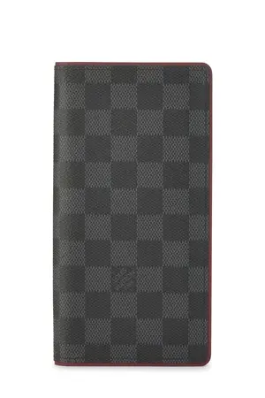LOUIS VUITTON Damier Graphite Brazza Wallet - Red
