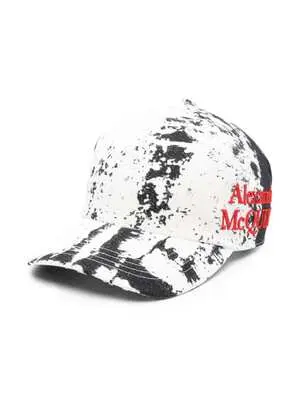 Alexander McQueen Abstract-print Cotton Cap - White