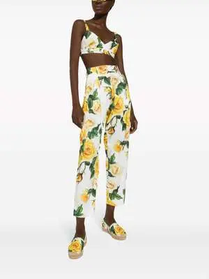 Dolce & Gabbana Floral-print Tapered Trousers