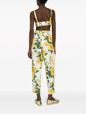 Dolce & Gabbana Floral-print Tapered Trousers