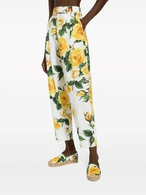 Dolce & Gabbana Floral-print Tapered Trousers
